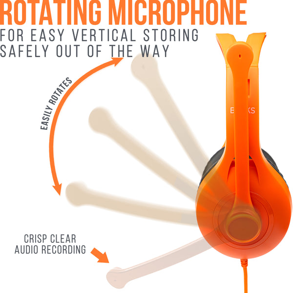 Bulk Classroom Headphones With Microphone | Mixed Colors
